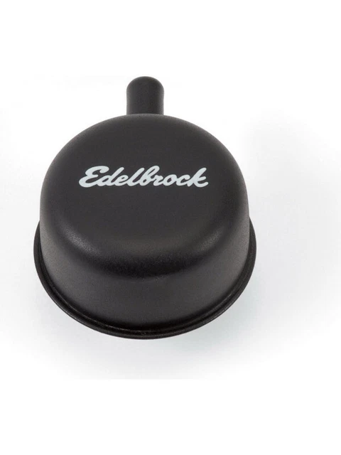 EDELBROCK VALVE COVER Breather Signature Series Push-In Round Black ...