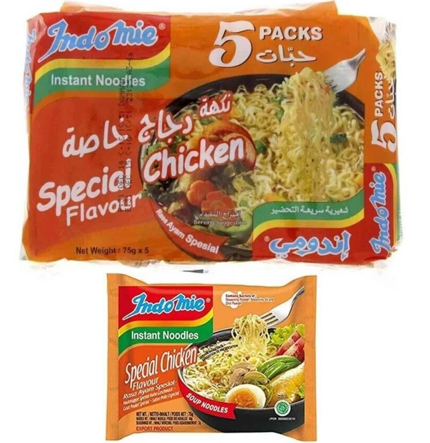 5 PACKET X INDOMIE Instant Noodles Special Chicken Flavor 75g نودلز ...