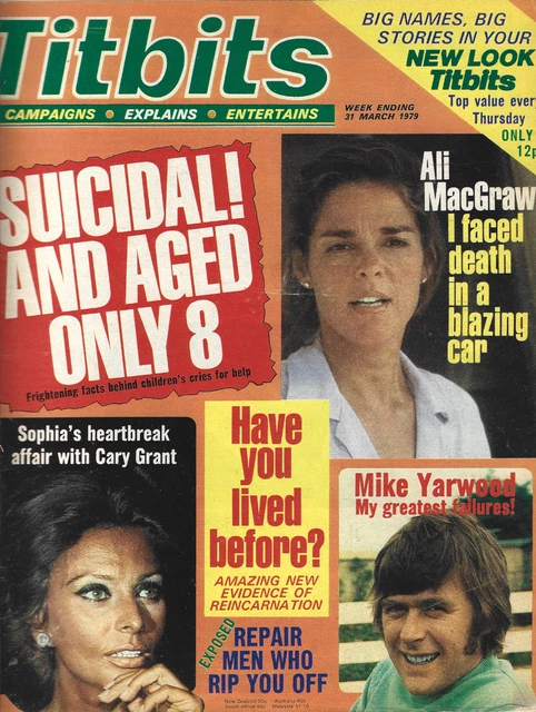 SOPHIA LOREN MIKE Yarwood Ali MacGraw Bob Paisley Ronnie Biggs TITBITS ...