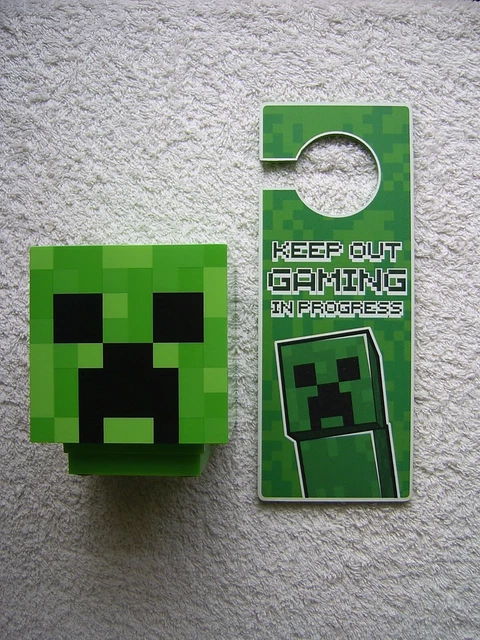 MINECRAFT CREEPER NIGHT Light and Keep Out Door Handle Sign. Free ...