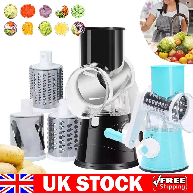 3 IN 1 Rotary Food Slicer Chopper Cheese Grater Fruit Vegetable ...