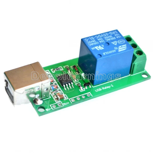 5V USB RELAY 1 Channel Programmable Computer Control For Smart Home ...