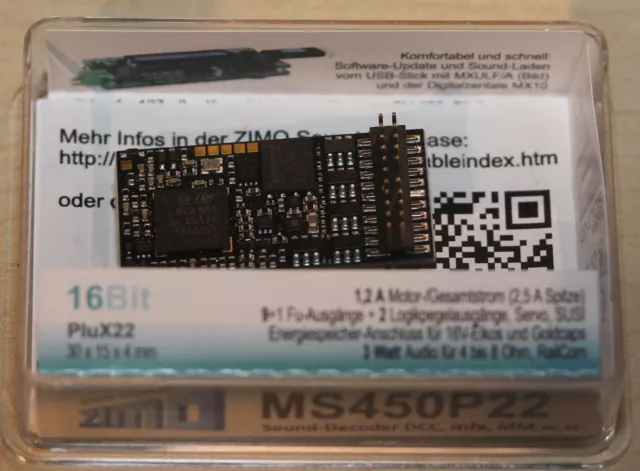 ZIMO DCC-SOUND-DECODER MS450P22 mit Zimo-Wunschsound EUR 105,00 ...