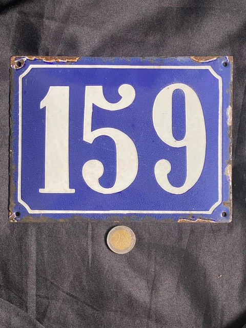 ANCIENNE GRANDE PLAQUE Bombée Émaillée - Chiffres Numéro De Rue EUR 39,00 - PicClick FR