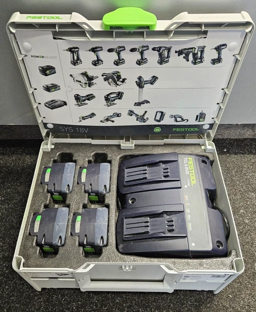 FESTOOL SYS 18V 4x5,0/TCL6DUO 18V-5Ah Battery Energy Set - 4 Pack ...