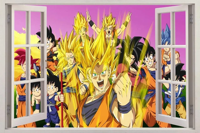 DRAGON BALL Z Goku 3D Window Decal Wall Sticker Home Decor Art Mural FS ...