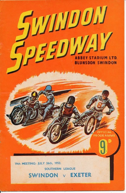 PROGRAMME SPEEDWAY - Swindon v Exeter (Southern League) 1952 EUR 6,99 ...