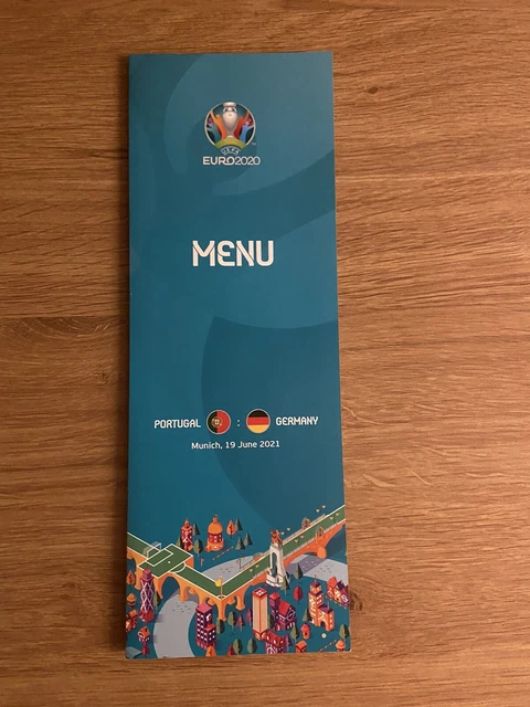 SPEISEKARTE MENU EURO 2020 Portugal Deutschland Germany UEFA Euro 2020 ...