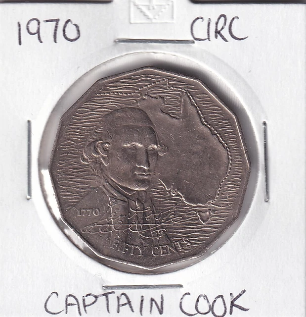1970 AUSTRALIAN 50 Cent Captain Cook Circulated Coin... .. EUR 1,51 ...