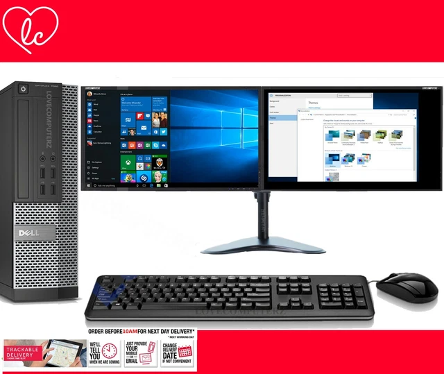 DELL DUAL SCREEN Core i5/Core i7 DESKTOP TOWER PC&LCD,WIN10 & 8GB 16GB ...