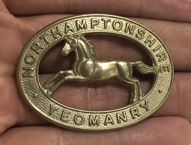WW1 WWI 2ND Northamptonshire Yeomanry Regiment Cap Badge British ...