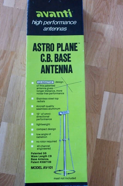 AVANTI ANTENNA ASTROPLANE AV-101 CB Antenne - sehr selten! EUR 120,00 ...