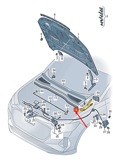 AUDI Q4 E-TRON, linke Abdeckung unter der Motorhaube, 89A821169, neues ...