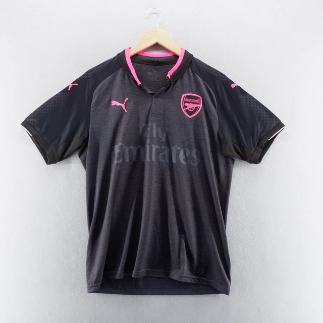 ARSENAL FC FOOTBALL Shirt Medium Black Pink 2017-18 Third Jersey Puma ...