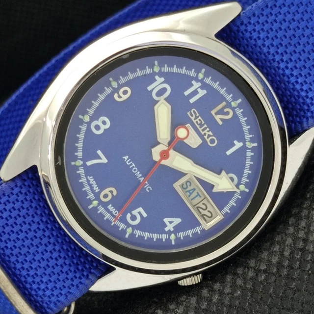 VINTAGE SEIKO 5 AUTOMATIC 7009A JAPAN MENS DAY/DATE BLUE WATCH 594a-a311620-5 EUR 40,38 ...