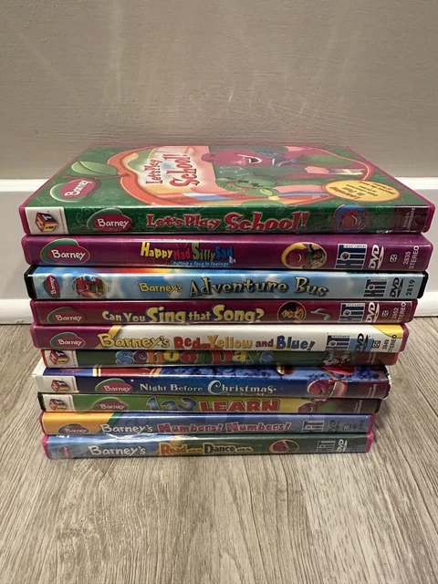 BARNEY 10 DVD Lot - 123 Learn, Let's Play School, Can You Sing That ...