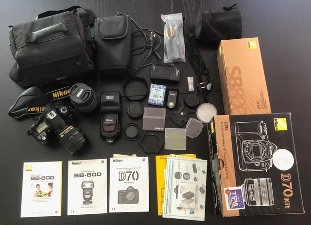 NIKON D70 MIT 2 NIKKOR Objektiven 18-70/70-300, SB-800 Blitz, OVP EUR 96,00 - PicClick DE