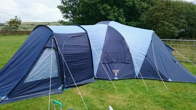 VANGO DIABLO 600 family tent; 6-berth; blue. Camping cupboard/tab to go ...