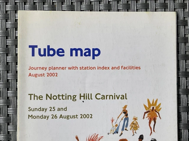 LONDON UNDERGROUND TUBE Map The Notting Hill Carnival 25th ~ 26th ...