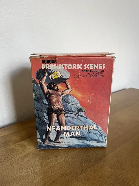 AURORA PREHISTORIC SCENES Neanderthal Man Snap Together Kit No 729 ...