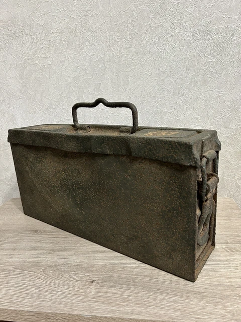 GERMAN WWII WEHRMACHT Steel Mg Ammunition Box / Case Rare War Relic ...