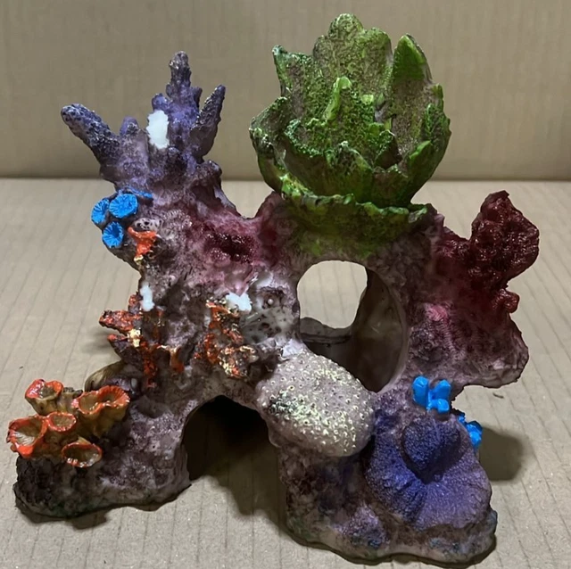 SAIM FISH TANK Rocks Resin Artificial Coral Decor Shell Ornaments Reef ...