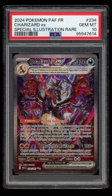 CARTE POKÉMON DRACAUFEU Ex FA Alt 234/091 EV4.5 Destinée de Paldéa PSA ...