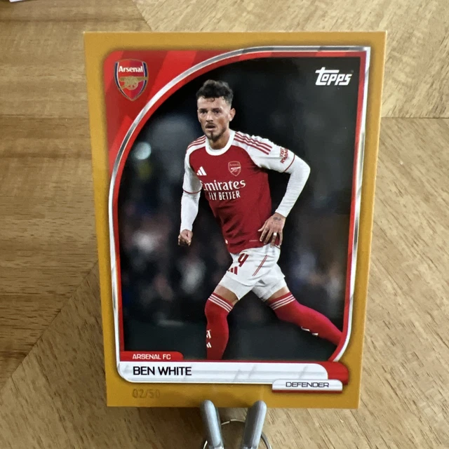 TOPPS ARSENAL 25/26 Collectors Tin parallel Ben white insert rare /50 £ ...