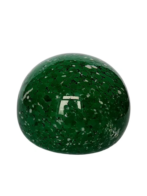 VINTAGE HAND BLOWN Green And White Mottled Art Glass Paperweight £23.58 ...