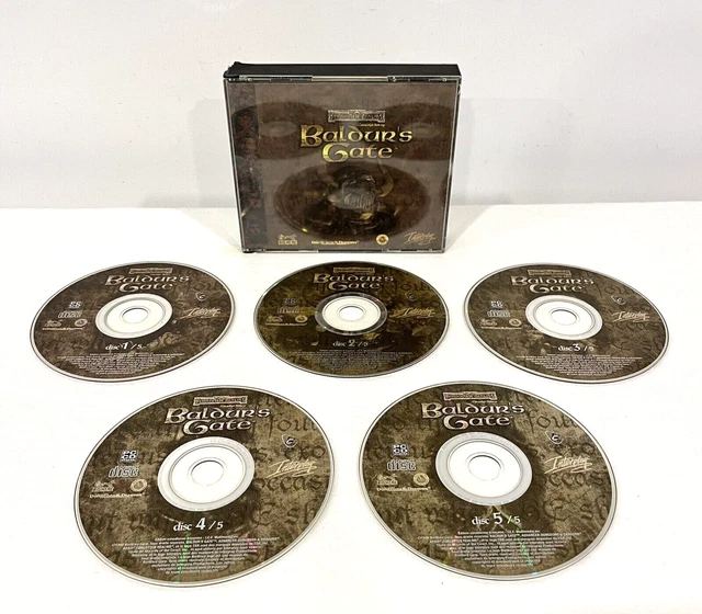 BALDUR’S GATE THE Forgotten Realms 5 Disc Set Pc Cd-Rom 1998 Interplay ...