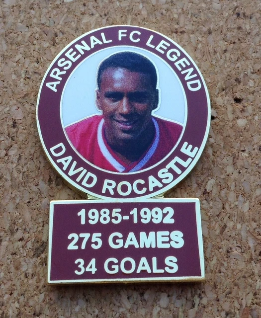 *NEW* ARSENAL FC LEGEND - DAVID ROCASTLE Pin/Badge [red currant/white ...