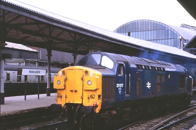 MB 101 ORIGINAL Colour Slide Class 37 077 At Newcastle £2.99 - PicClick UK