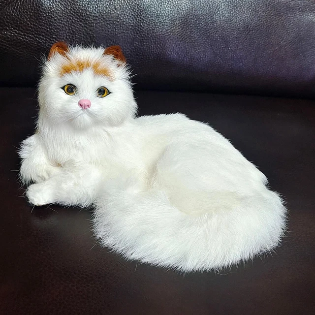 REALISTIC PERSIAN CAT Animals Models Plush Toy Kids Stuffed Fluffy Doll ...