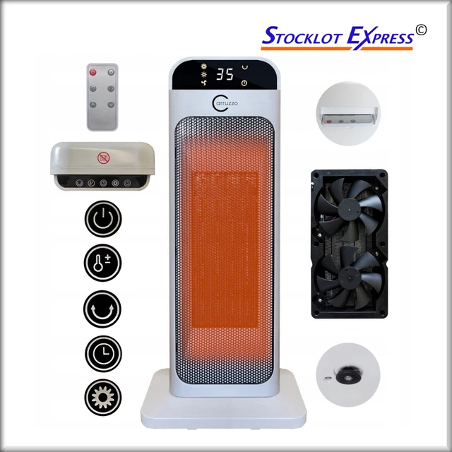 DIGITAL KERAMIK HEIZLÜFTER Turm Heizgerät Schnellheizer Elektro Heizung mit FB. EUR 16,00 ...