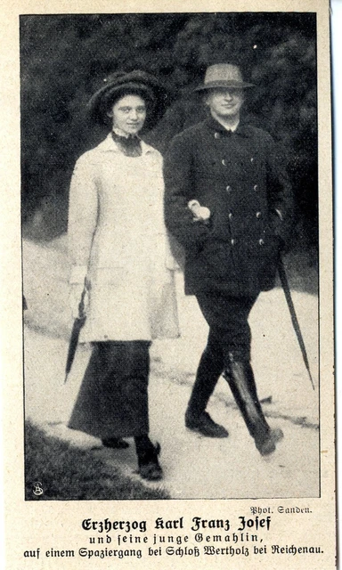 ARCHDUKE KARL FRANZ Josef and his wife Castle Wertholz near Reichenau ...
