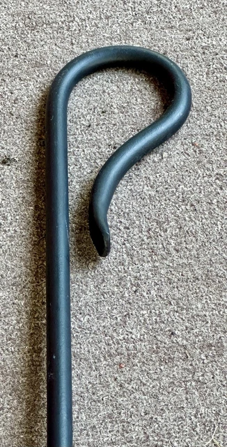 RARE 54” CURL Wrought Iron Forged 4 Tine Fireplace Roasting Flesh Fork ...