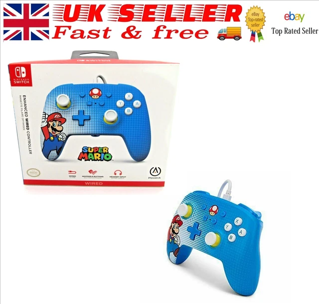 POWERA NINTENDO SWITCH Enhanced Wired Controller - Blue Mario Pop NEW ...