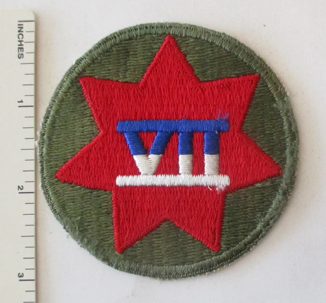 ORIGINAL WW2 VINTAGE 7th US ARMY CORPS PATCH Cut Edge No Glow £8.08 ...