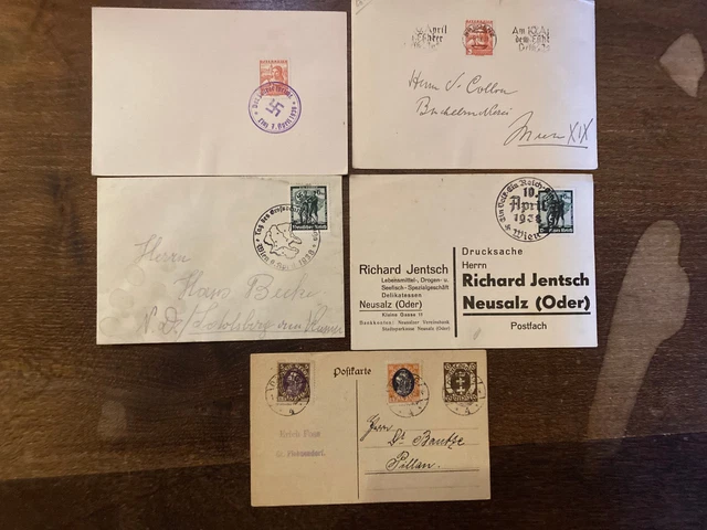 BEAU LOT 5 Lettres Et Carte Dantzig Et Autriche Occupation Allemande Tb ...