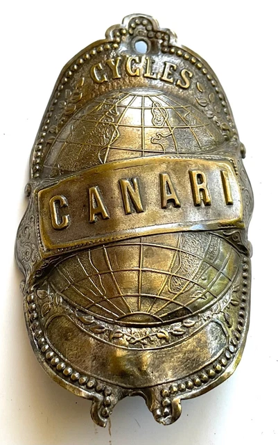 ANCIENNE PLAQUE DE Vélo Cycles Canari Planisphère Old Enamel Bicycle ...