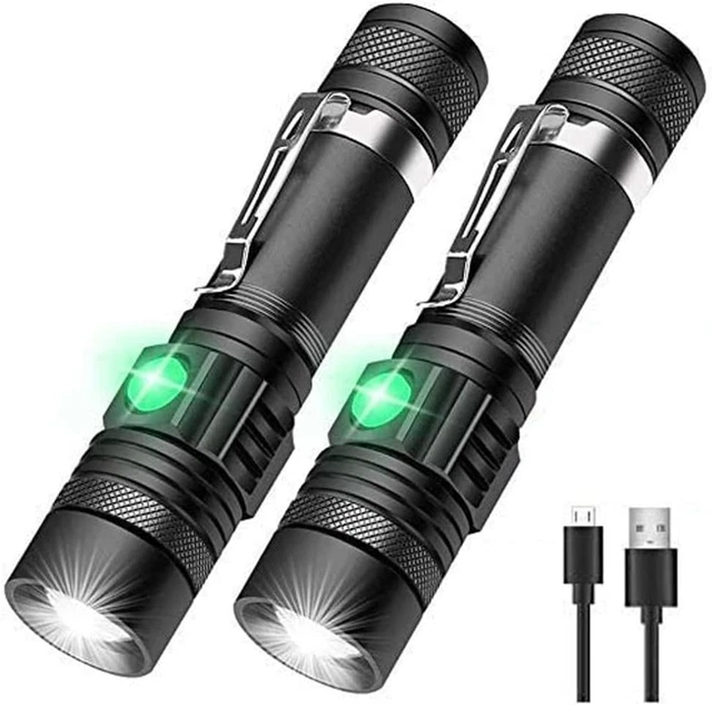 LED TACTICAL FLASHLIGHT Rechargeable, IPX6 Waterproof rechargeable ...