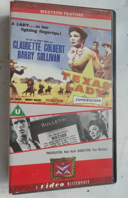 TEXAS LADY - Rare Western VHS Video Tape (Claudette Colbert, Barry ...
