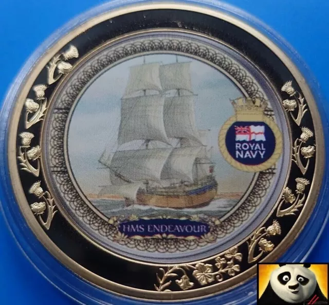 2020 SHIPS OF the Royal Navy HMS ENDEAVOUR 40mm Commemorative Coin ...