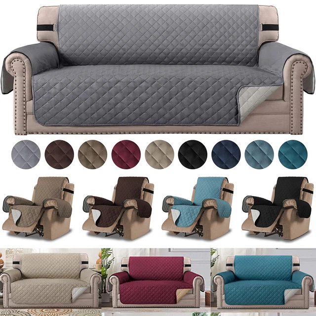 1 2 3 Seater Quilted Sofa Couch Cover Pad Slipcover Protector ...