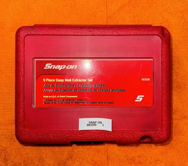 SNAP-ON USA 9-Piece Deep Well Bolt Extractor Set No BEXD9 Missing 2 ...