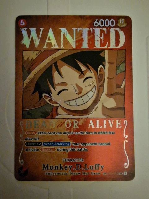 MONKEY.D.LUFFY (WANTED POSTER) - Super Rare One Piece TCG Card - OP03 ...