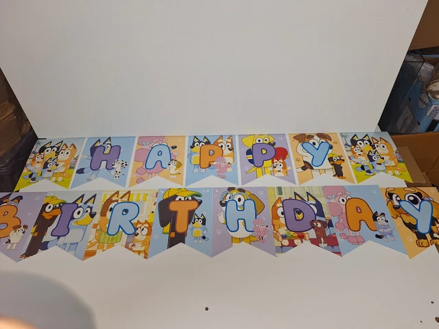 BLUEY CAKE TOPPERS - Flag Bunting & Balloons - Kids Party EUR 11,83 ...