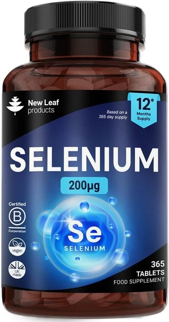 SELENIUM TABLETS - 365 Vegan Selenium Tablets 200g Per Serving ...