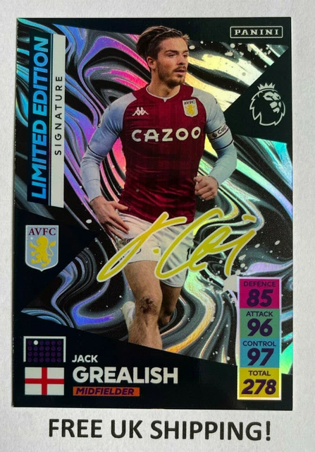 SIGNATURE JACK GREALISH Edizione Limitata Premier League Adrenalyn XL ...