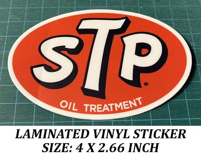 STP OIL TREATMENT Laminated Vinyl Decal Sticker-Vintage Drag Racing ...